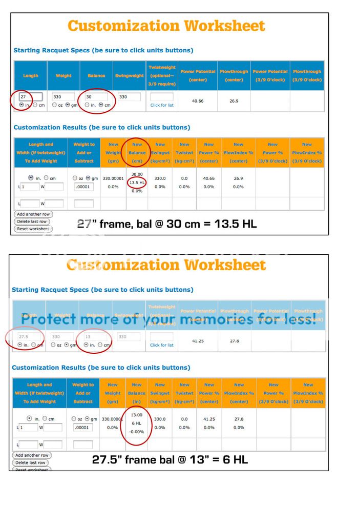 Balance Point Conversions | Talk Tennis